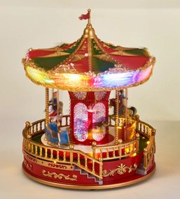 Vánoční LED kolotoč s hudbou a otočnými figurkami, 23 x 28 cm
