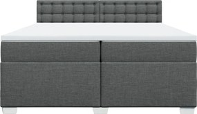 Box spring postel s matrací tmavě šedá 200x200 cm textil 3288310