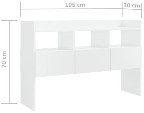 vidaXL Marketos Příborník bílý s vysokým leskem 105x30x70 cm kompozitní dřevo