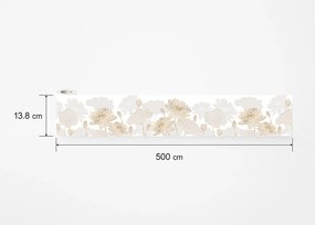 Samolepící bordura na zeď Zlaté Chryzantémy | 5 m x 13.8 cm | DWB8437