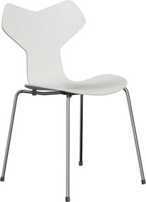 Výprodej Fritz Hansen designové jídelní židle Grand Prix - bílá skořepina/ chromová podnož