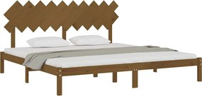 Rám postele medově hnědý 200 x 200 cm masivní dřevo 3104891