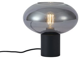 Designová stolní lampa černá s kouřovým sklem - Umbrella