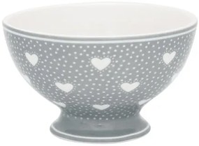 GreenGate Porcelánová polévková miska Penny Grey 600ml