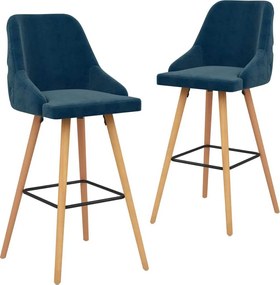 vidaXL Barové židle 2 ks samet [289465] Barva: Modrá