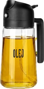 VILDE Skleněný rozprašovač a dávkovač na olej 2v1 450ml - čiré sklo