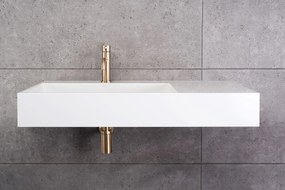 Rea Archi, umyvadlo na desku z konglomerátu 750x430x140 mm, levá verze, bílá matná, REA-U4300
