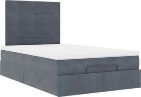 Osmanský rám postele s matracemi tmavě šedá 120x200cm samet 3313464