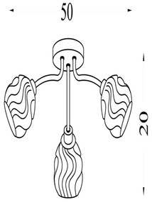 Searchlight 11523-3GO - Přisazený lustr ASTRAL 3xG9/33W/230V zlatá