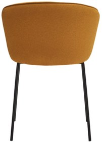 Hořčicově žlutá látková jídelní židle Teulat Add