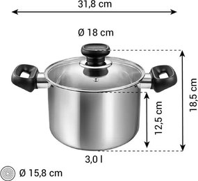 TESCOMA Hrnec BRAVA s poklicí ø 18 cm, 3,0 l