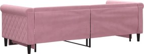 Válenda s přistýlkou růžová 80 x 200 cm samet 3197767