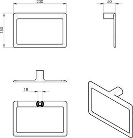 Gedy, PIRENEI držák ručníků kruh, černá matná, PI7014