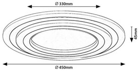 Rabalux 71314-LED Stm. str. svít. TANELI 56W/230V 3000/4000/6000K chrom/černá+DO