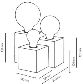 Spot-Light 2276376 - Stolní lampa VINCENT 3xE27/15W/230V