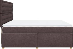 Box spring postel s matrací tmavě hnědá 180x200 cm textil 3291376