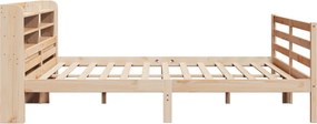 Rám postele s čelem 200 x 200 cm masivní borové dřevo 3306692