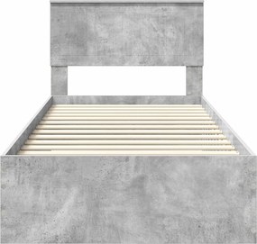 Rám postele s čelo Betonově šedá 90 x 200 cm Kompozitní dřevo 3410943