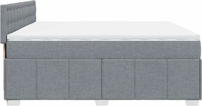 Box spring postel s matrací světle šedá 200 x 200 cm textil 3289489