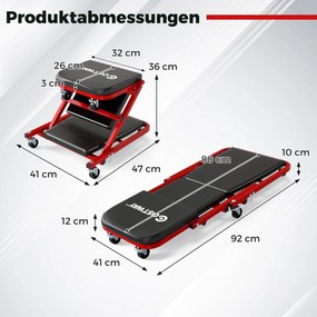 Costway 2 v 1 Montáž dílenského pojízdného prkna Válcovací prkno s 6