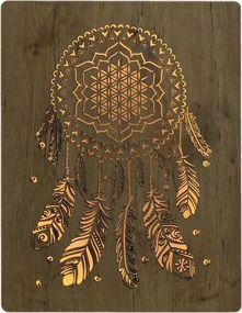 Li-Go "Lapač" světelný obraz s baterií 62x80cm varianta ovládání: manuál/pohybové čidlo, provedení povrchu: bříza