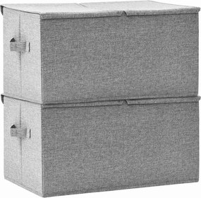 Úložné boxy 2 ks textil 50 x 30 x 25 cm šedé 332915
