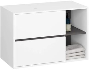 Skříňka pod umyvadlo VAMI W90 2SZ bílá / garafitová / šedá