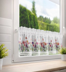 KRÁTKÁ ZÁCLONA NA PÁSCE BELLA 150X30 CM KVĚTY