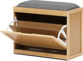 Výklopný botník se sezením BAMBI přírodní/šedá