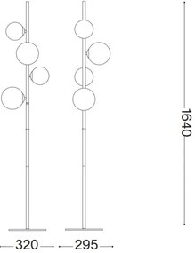 Ideal Lux - LED Stojací lampa PERLAGE 4xG9/3W/230V zlatá/bílá