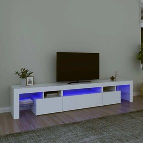 vidaXL TV skříňka s LED osvětlením 215x36,5x40 cm [3152794] Barva: Bílá