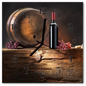 Skleněné hodiny čtvercové Hrozny pro víno