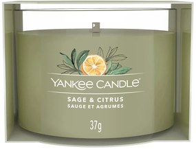 Yankee Candle –  votivní svíčka ve skle Sage & Citrus (Šalvěj a citrus), 37 g
