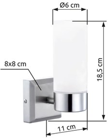 Brilagi - Koupelnové nástěnné svítidlo RAY 1xE14/40W/230V IP44