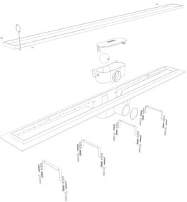 HOPA Odtokový žlab STANDARDline BLACK Rozměr A - 70 cm, Varianta roštu - Harmony OLPZLABST69BH