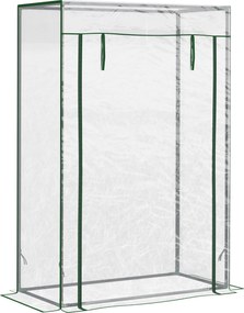 Outsunny Skleník s PE Mřížkovou Fólií, Dveře, Zimní Fóliový Skleník z Oceli, Skleník na Balkon, Zahradu, Dům pro Rajčata 100 x 50 x 150 cm, Rajčatový