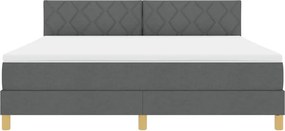 Postel s boxspringem s polštářem Tmavě šedá 180 x 200 cm textil 3339015