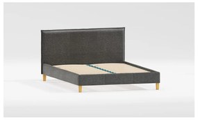 Tmavě šedá čalouněná dvoulůžková postel s roštem 140x200 cm Tina – Ropez