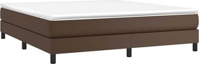 Rám postele s boxspringem hnědá 180 x 200 cm umělá kůže 3120715