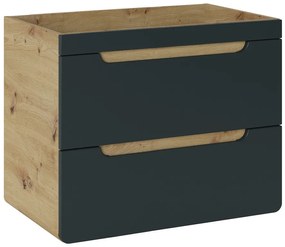 Závěsná skříňka pod umyvadlo Aruba 8202 s deskou 70 cm dub craft zlatý/vesmírně šedá mat