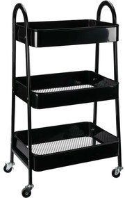 Storage Solutions Kuchyňský kovový vozík 3 patra 44 x 31,5 x 79,5 cm, černá