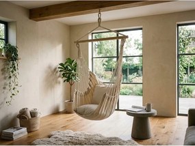 Krémové polstrované závěsné zahradní křeslo Tobago – Garden Pleasure