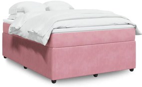 Box spring postel s matrací růžová 140x200 cm samet 3285649