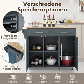 Costway Kuchyňský vozík na kolečkách se zásuvkami, servírovací vozík, kuchyňský