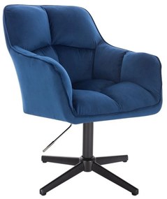 LuxuryForm DESIGN Otočné křeslo AMALFI VELUR na černém kříži - modré
