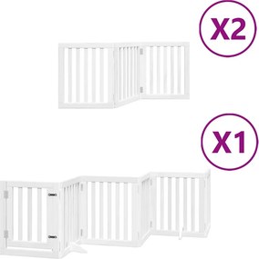 Zábrana pro psy s dvířky skládací 12 panelů bílá 600 cm topol 3155648