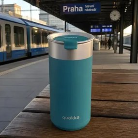 Quokka Boost 400ml tyrkysová / Termohrnek se sítkem / nerezová ocel