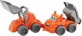 TEDDIES Stavební stroje 2 ks / Auto nakladač a auto s korbou / plast /