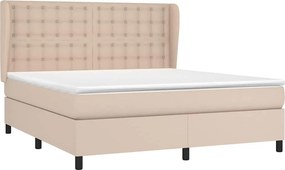 Box spring postel s matrací cappuccino 180 x 200 cm umělá kůže 3129050