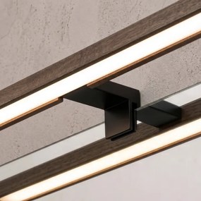 Brilagi -LED Koup osvět zrcad 3v1 WOODY MIRROR LED/12W/230V IP44 černá/dub ořech
